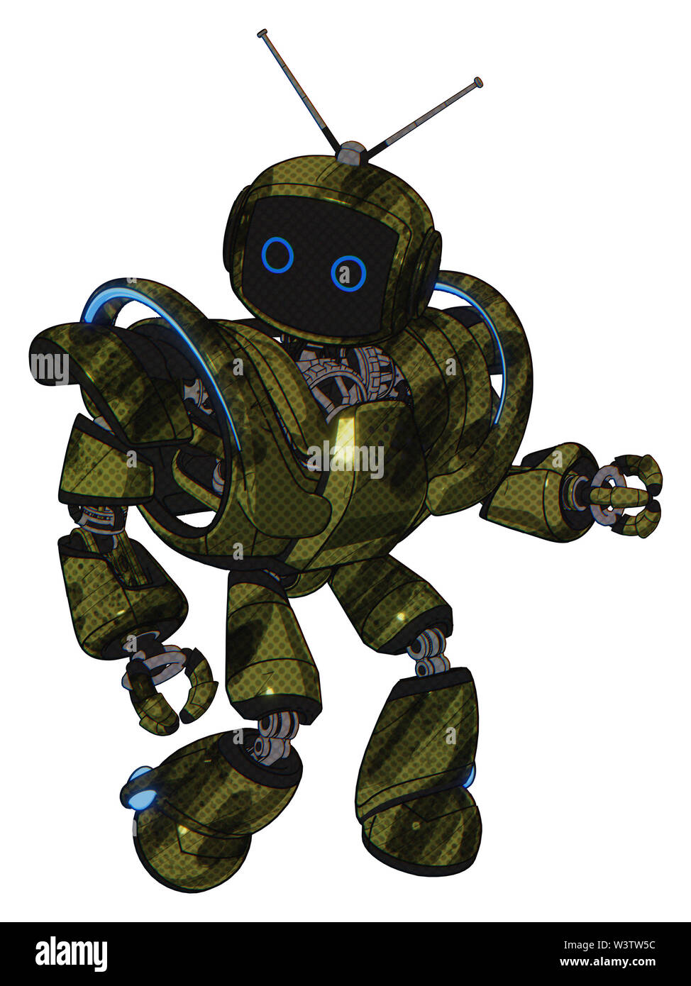 Automaton containing elements: digital display head, circle eyes, retro ...