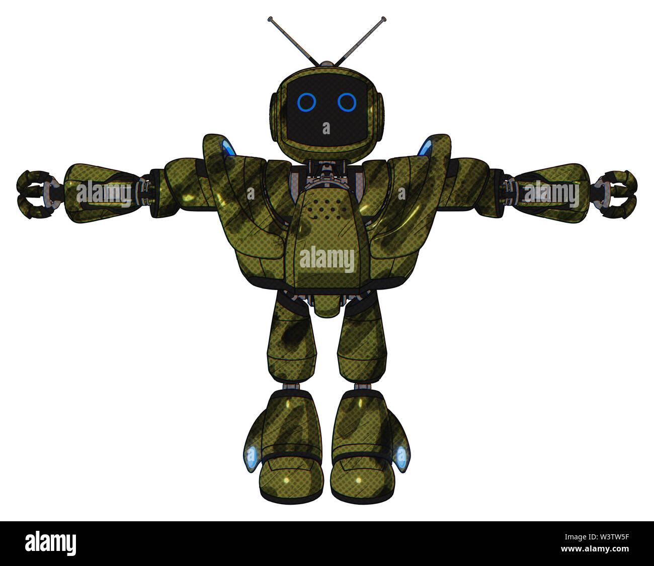 Automaton containing elements: digital display head, circle eyes, retro ...