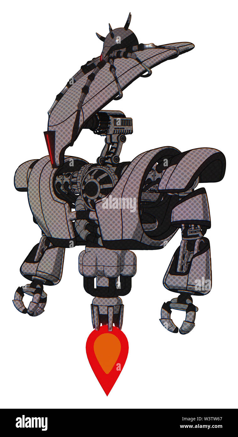 Cyborg containing elements: flat elongated skull head, spider crown ...