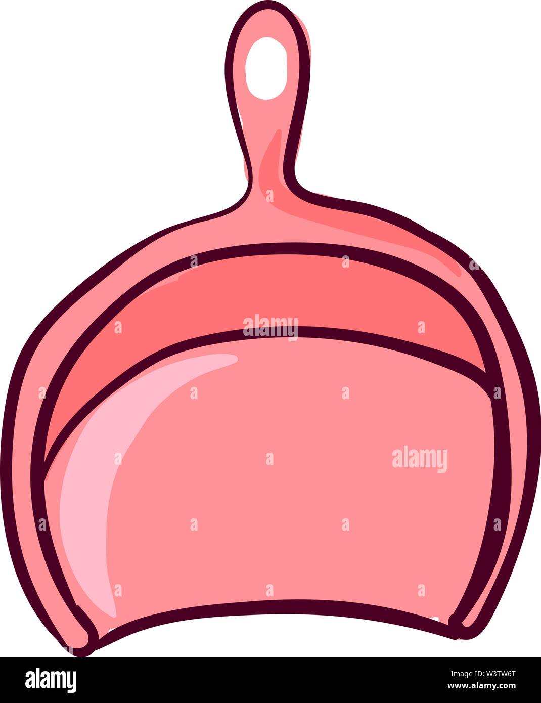 Cute pink dustpan, illustration, vector on white background Stock ...