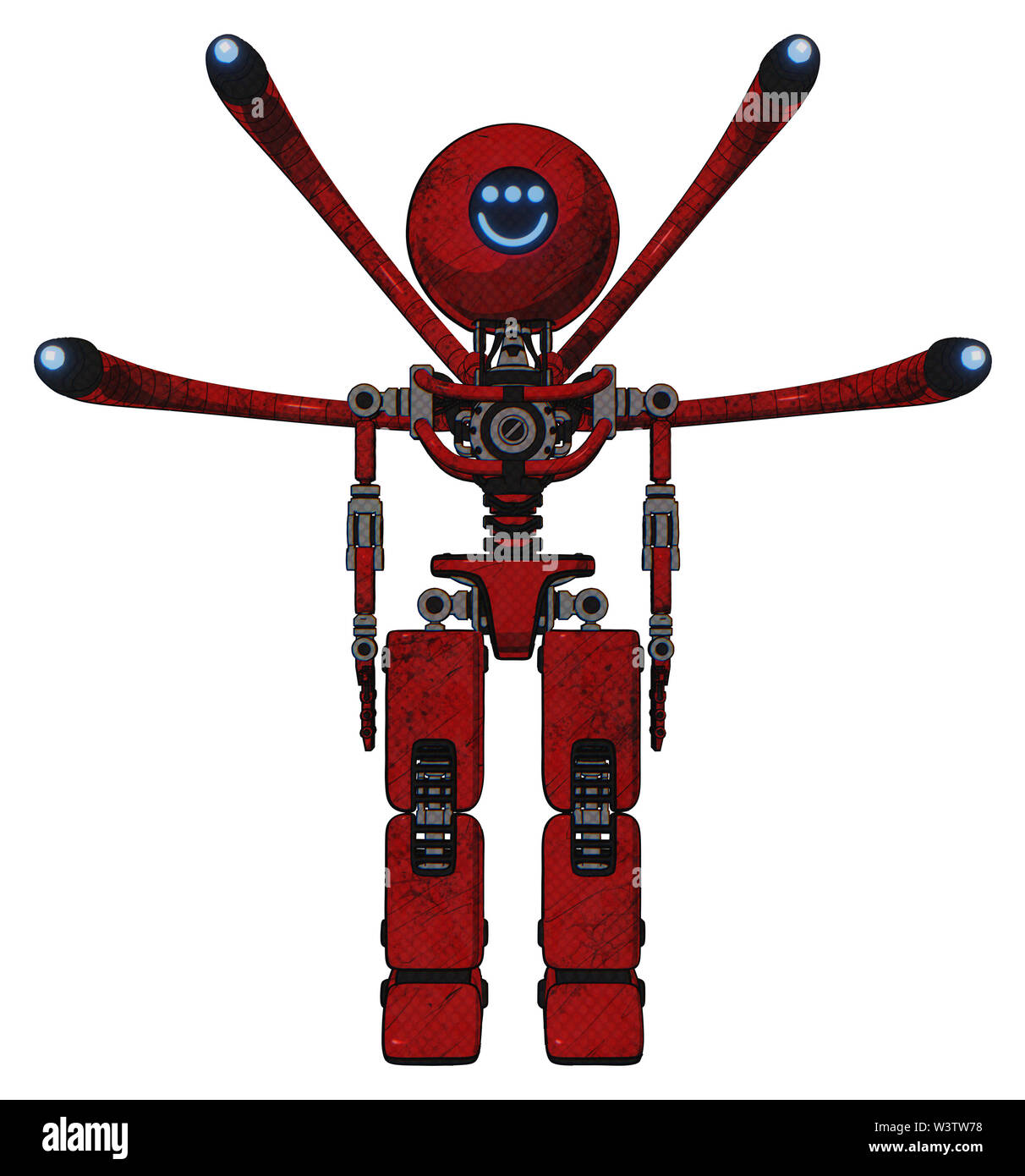 Robot containing elements: dual retro camera head, happy three-eyed ...