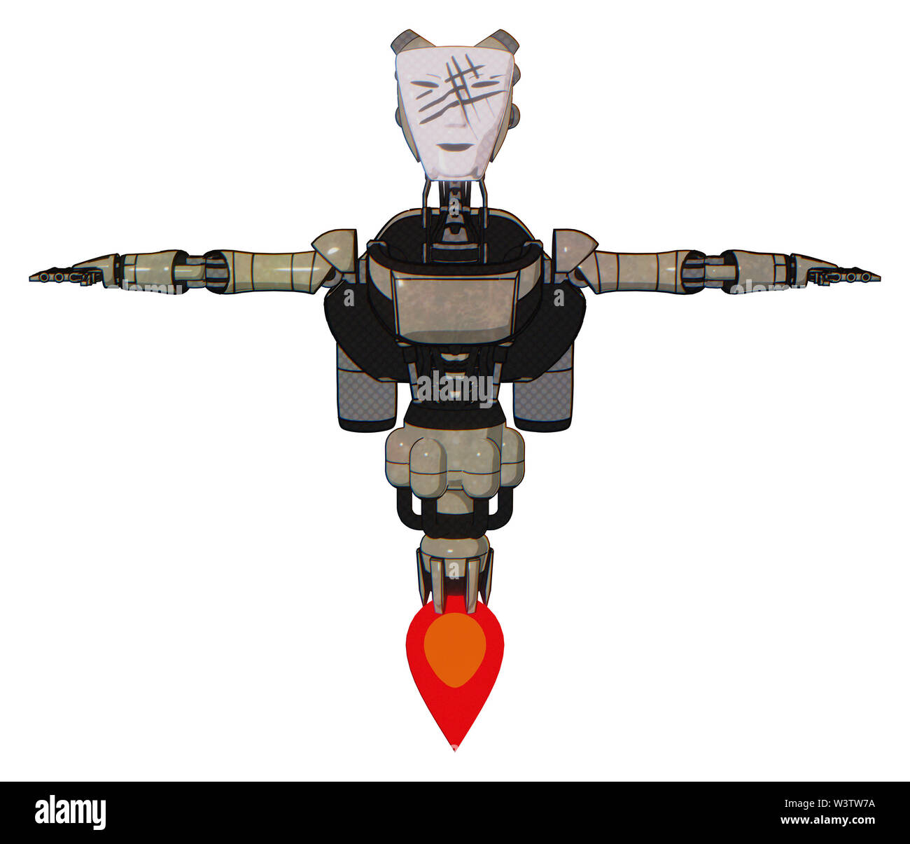 Mech containing elements: humanoid face mask, slashes war paint, light ...