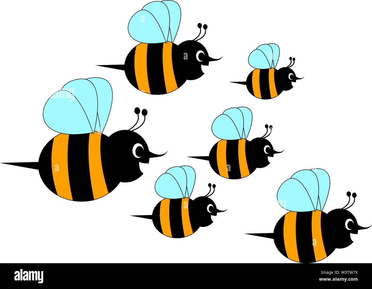 Cute cartoon illustration busy bees hi-res stock photography and images ...