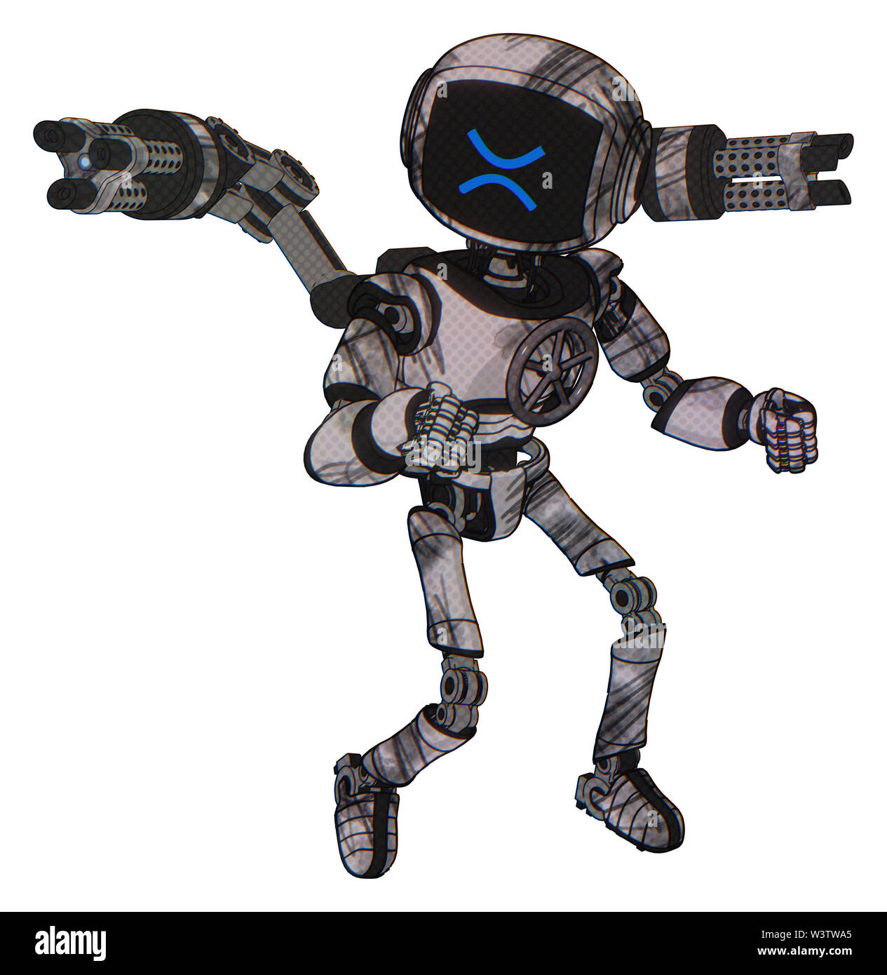 Robot containing elements: digital display head, wince symbol ...
