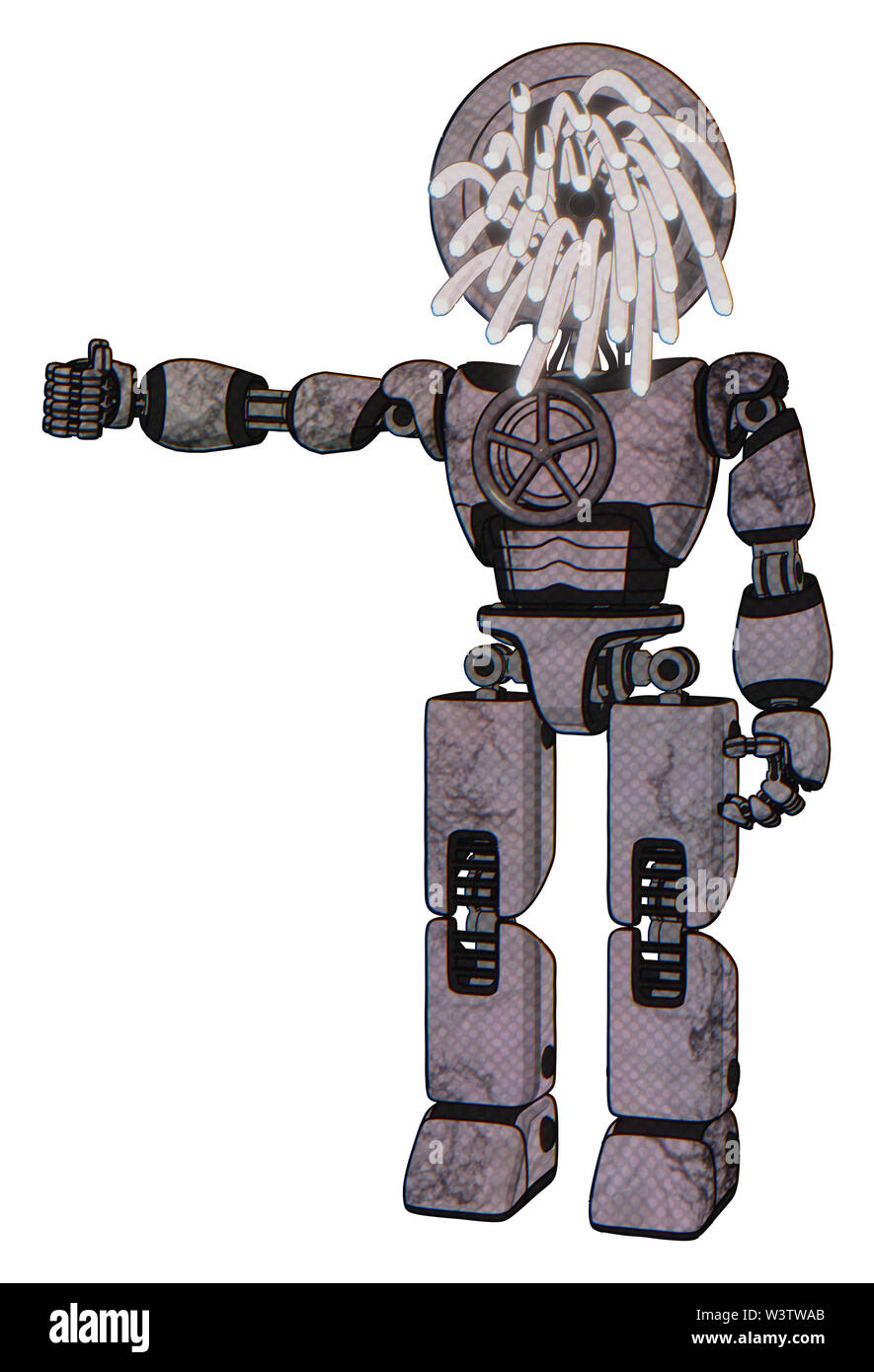 Droid containing elements: round fiber optic connectors head, light ...