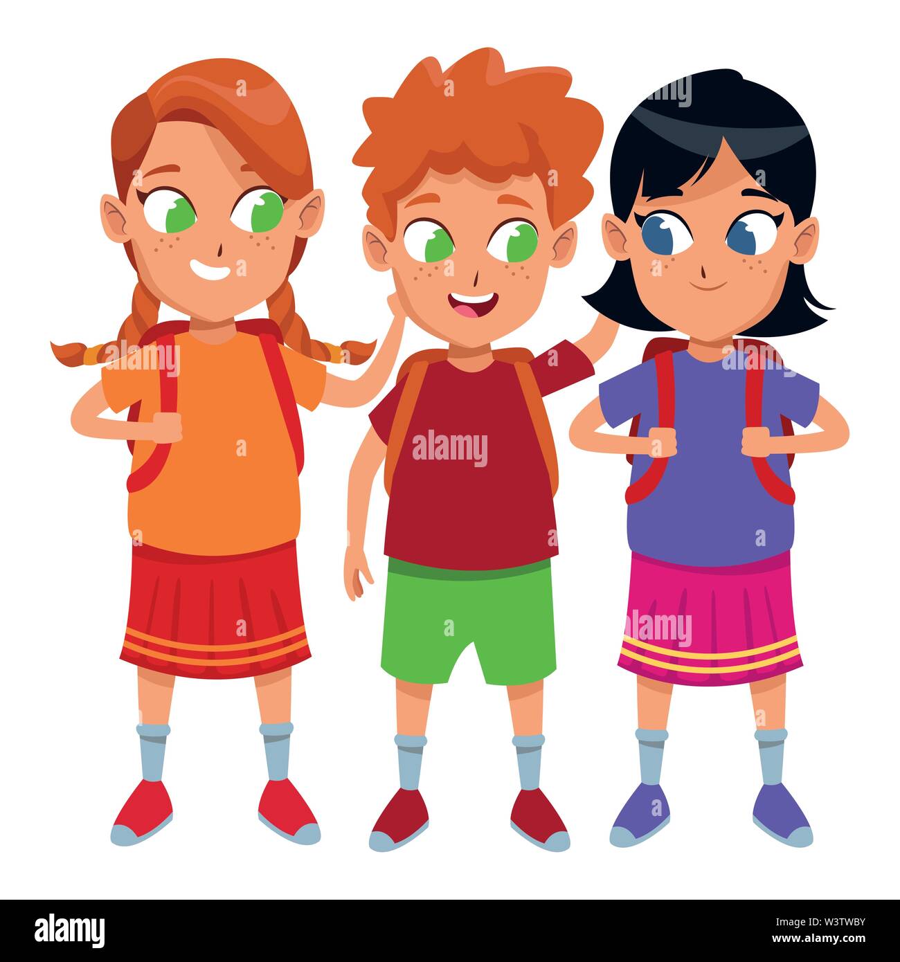 childhood cute school students cartoon Stock Vector Image & Art - Alamy
