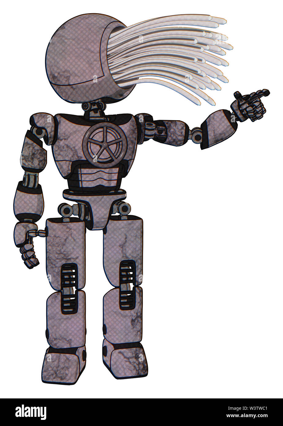 Droid containing elements: round fiber optic connectors head, light ...