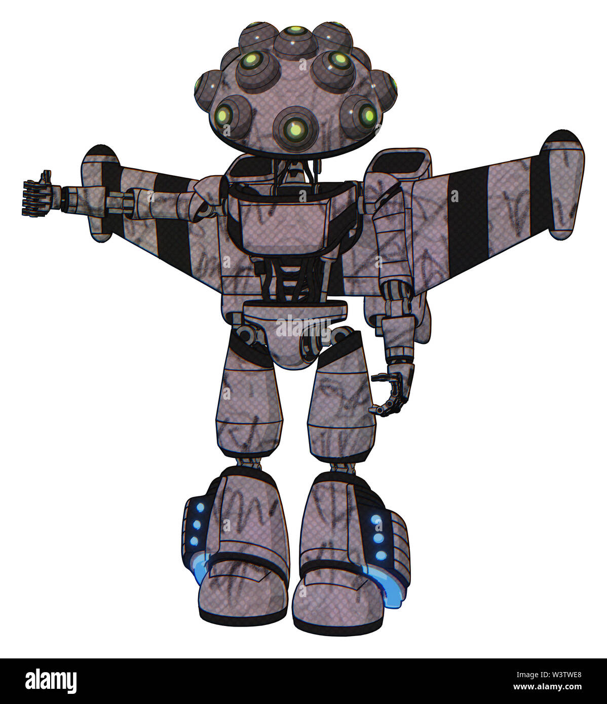 Automaton containing elements: many robo-eye domehead design, light ...