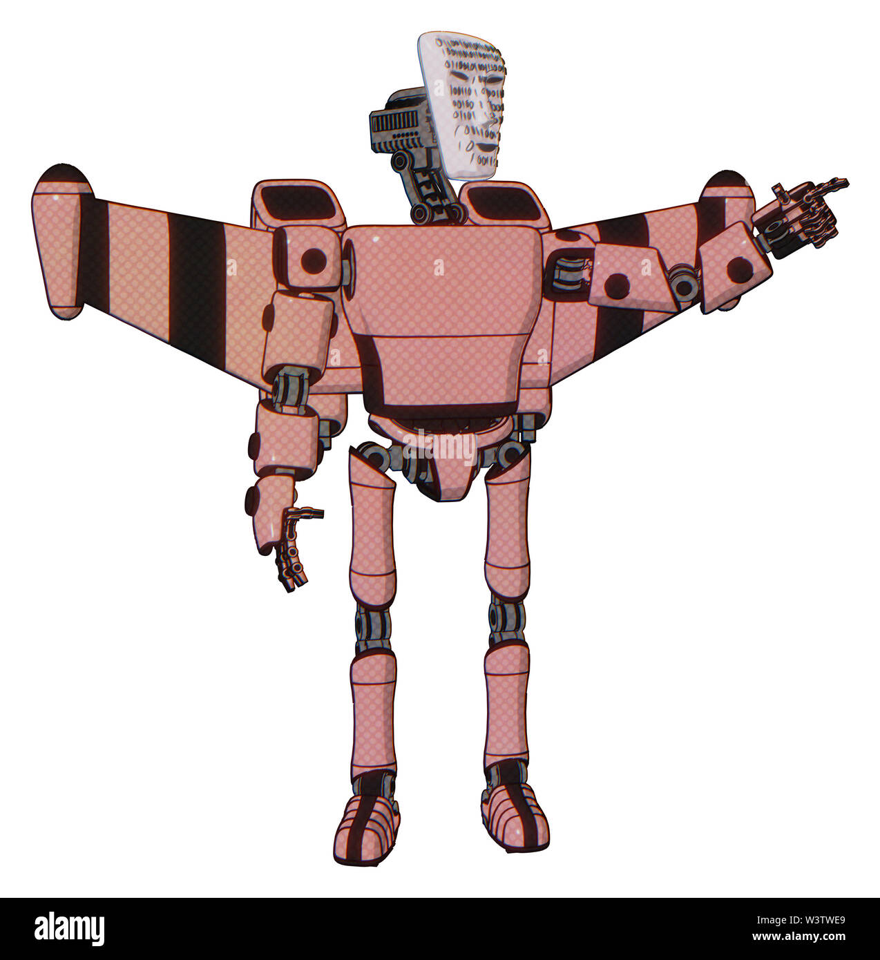 Cyborg containing elements: humanoid face mask, binary war paint, light ...