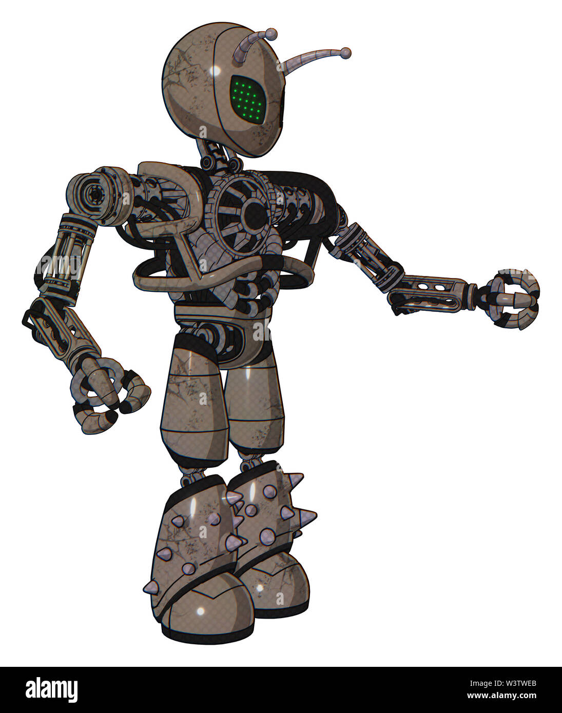 Mech containing elements: grey alien style head, led array eyes, bug ...