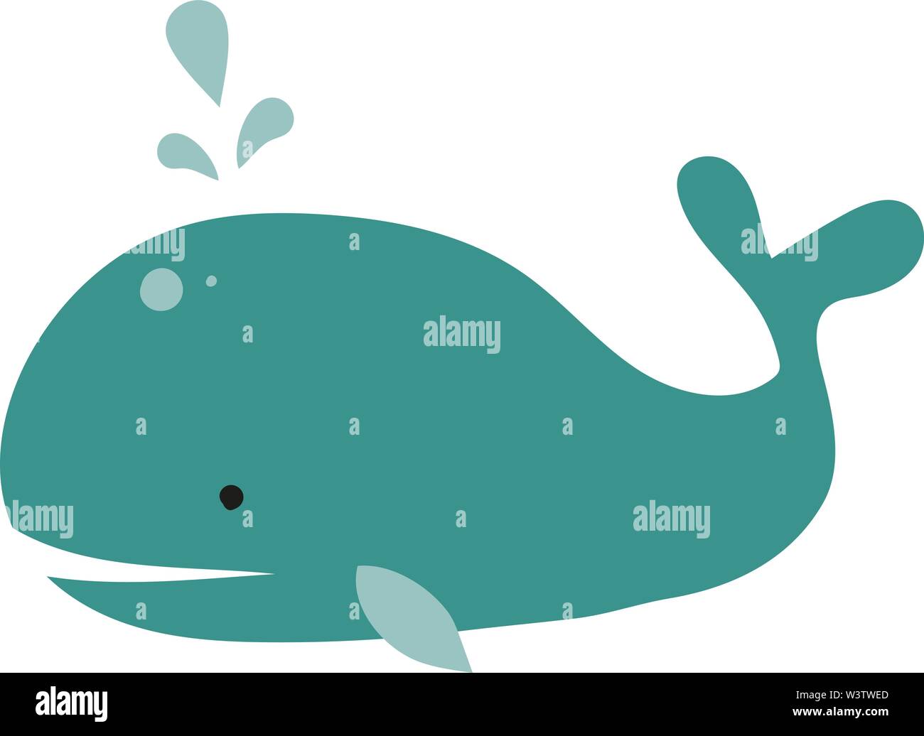 Big blue whale, illustration, vector on white background Stock Vector ...