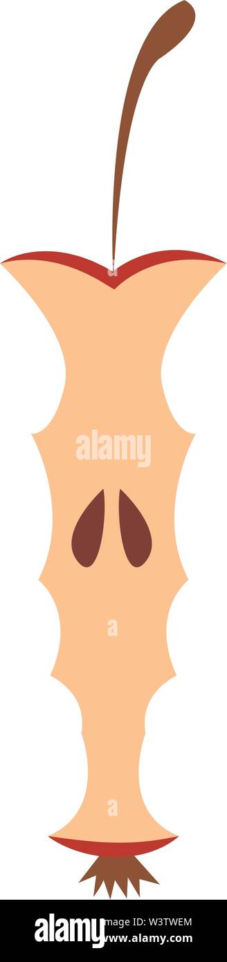 Eaten apple, illustration, vector on white background Stock Vector ...