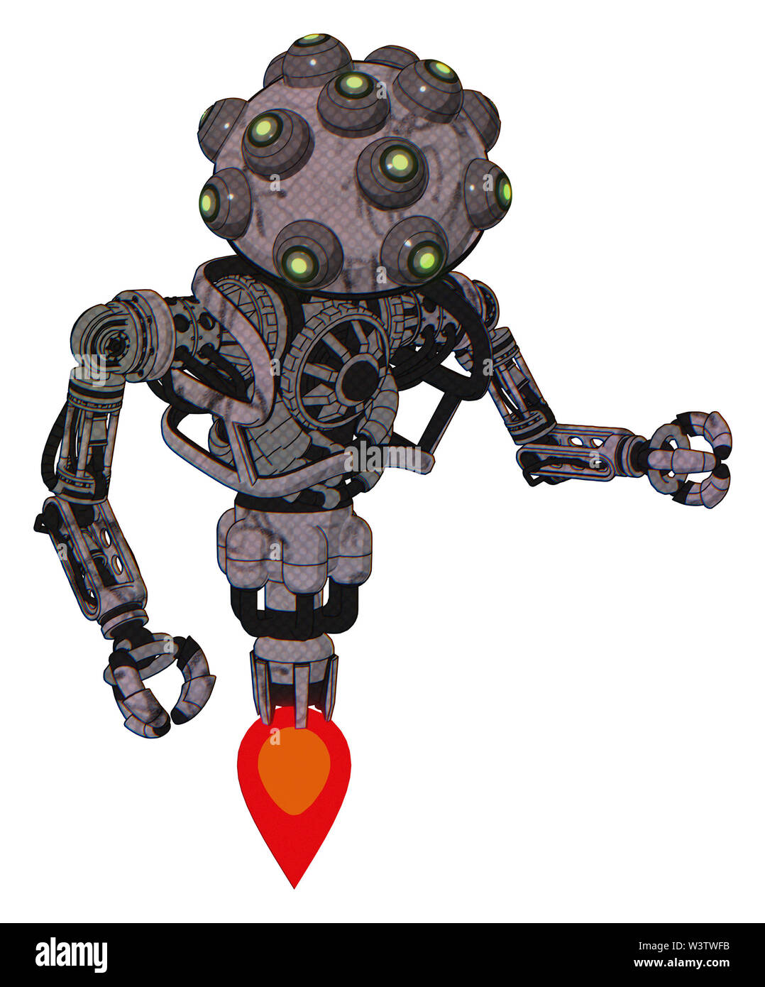 Android containing elements: many robo-eye domehead design, heavy upper ...