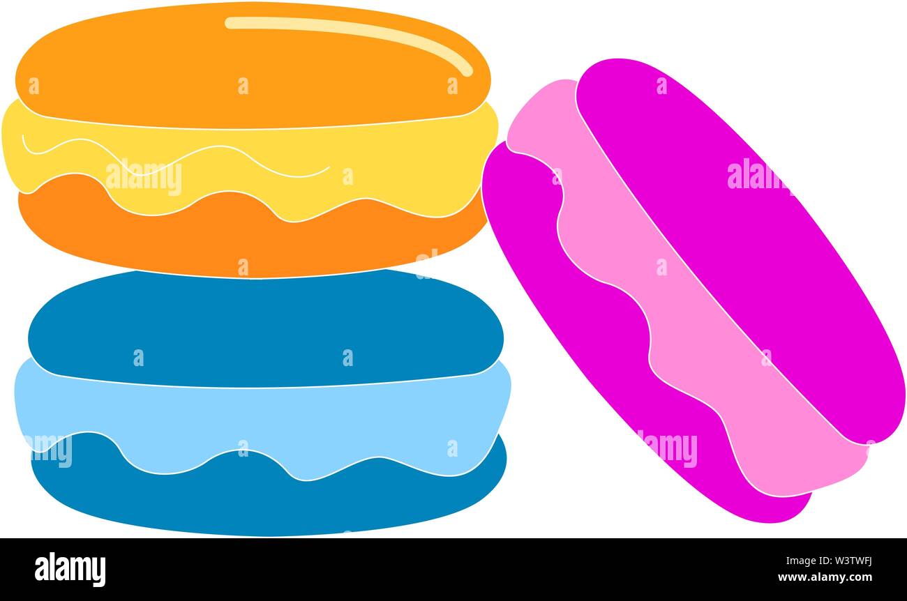 Colorful biscuits, illustration, vector on white background Stock ...