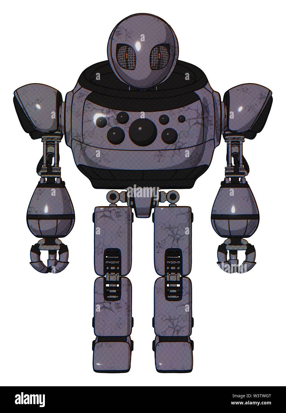 Mech containing elements: grey alien style head, metal grate eyes ...
