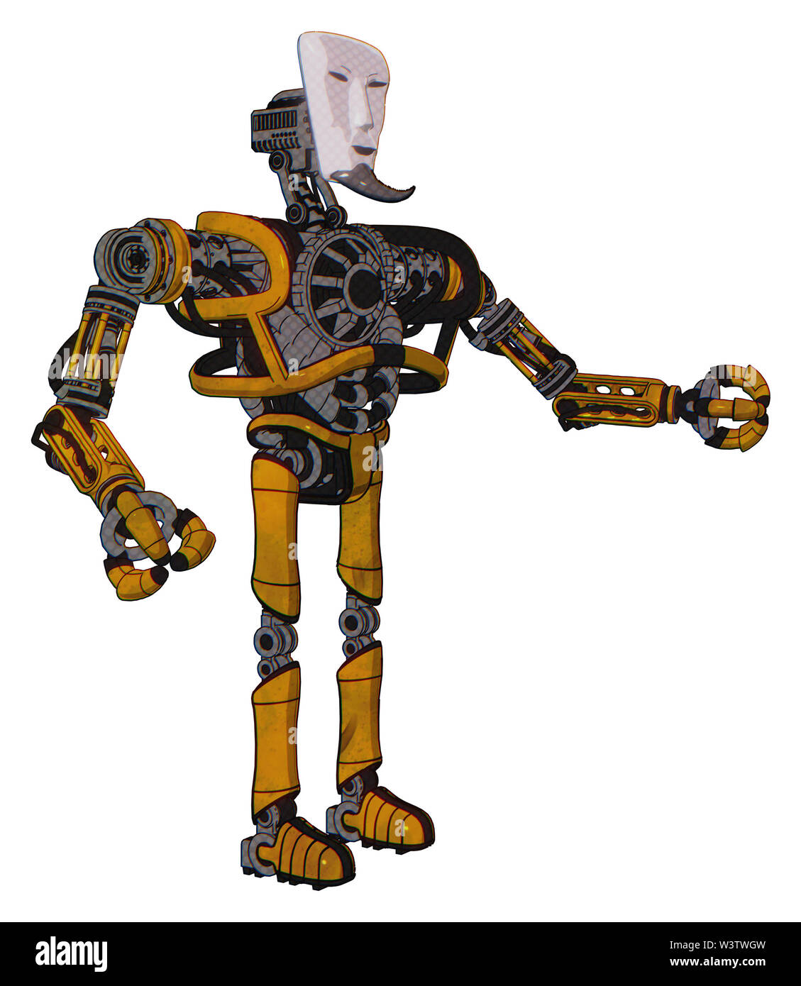 Droid containing elements: humanoid face mask, heavy upper chest, no ...