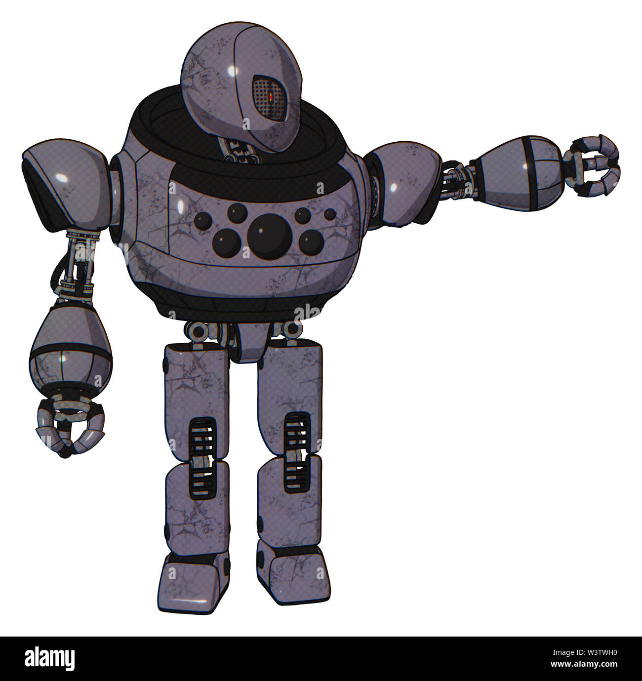 Mech containing elements: grey alien style head, metal grate eyes ...