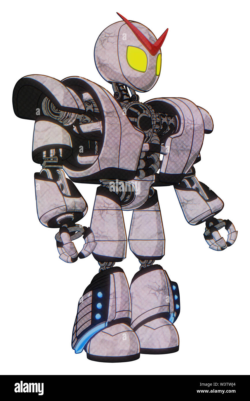 Mech containing elements: grey alien style head, yellow eyes, heavy ...