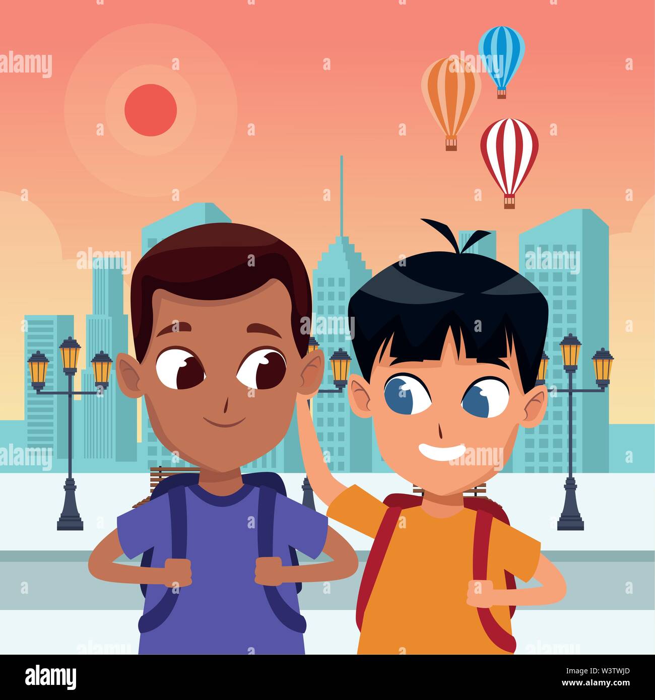 childhood adorable school students cartoon Stock Vector Image & Art - Alamy