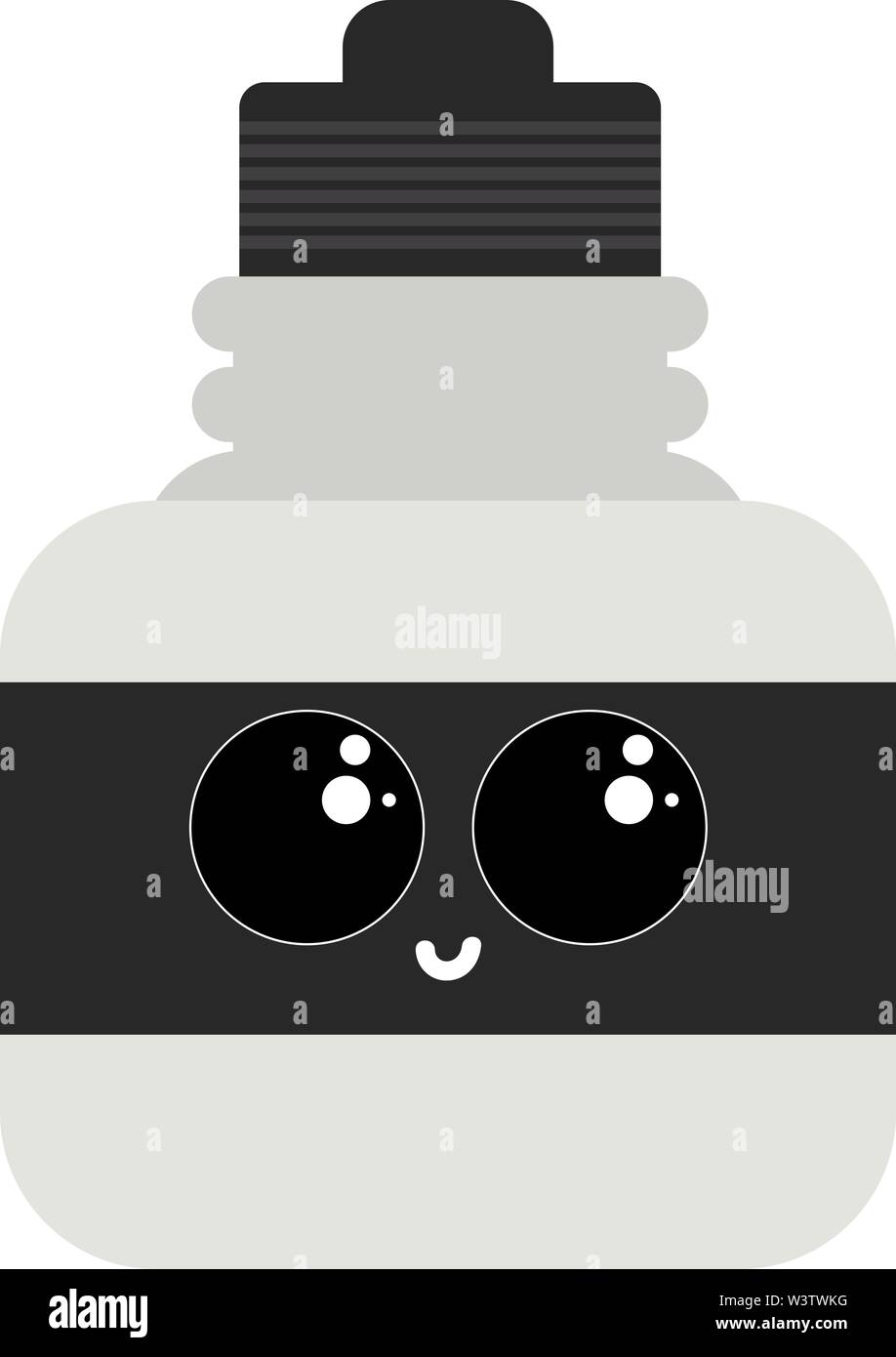 Happy ink bottle, illustration, vector on white background Stock Vector ...