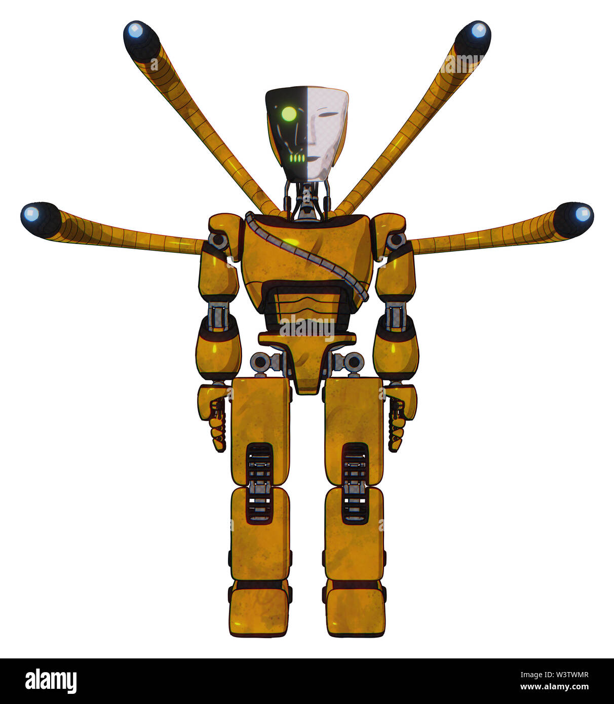 Mech containing elements: humanoid face mask, two-face black white mask ...