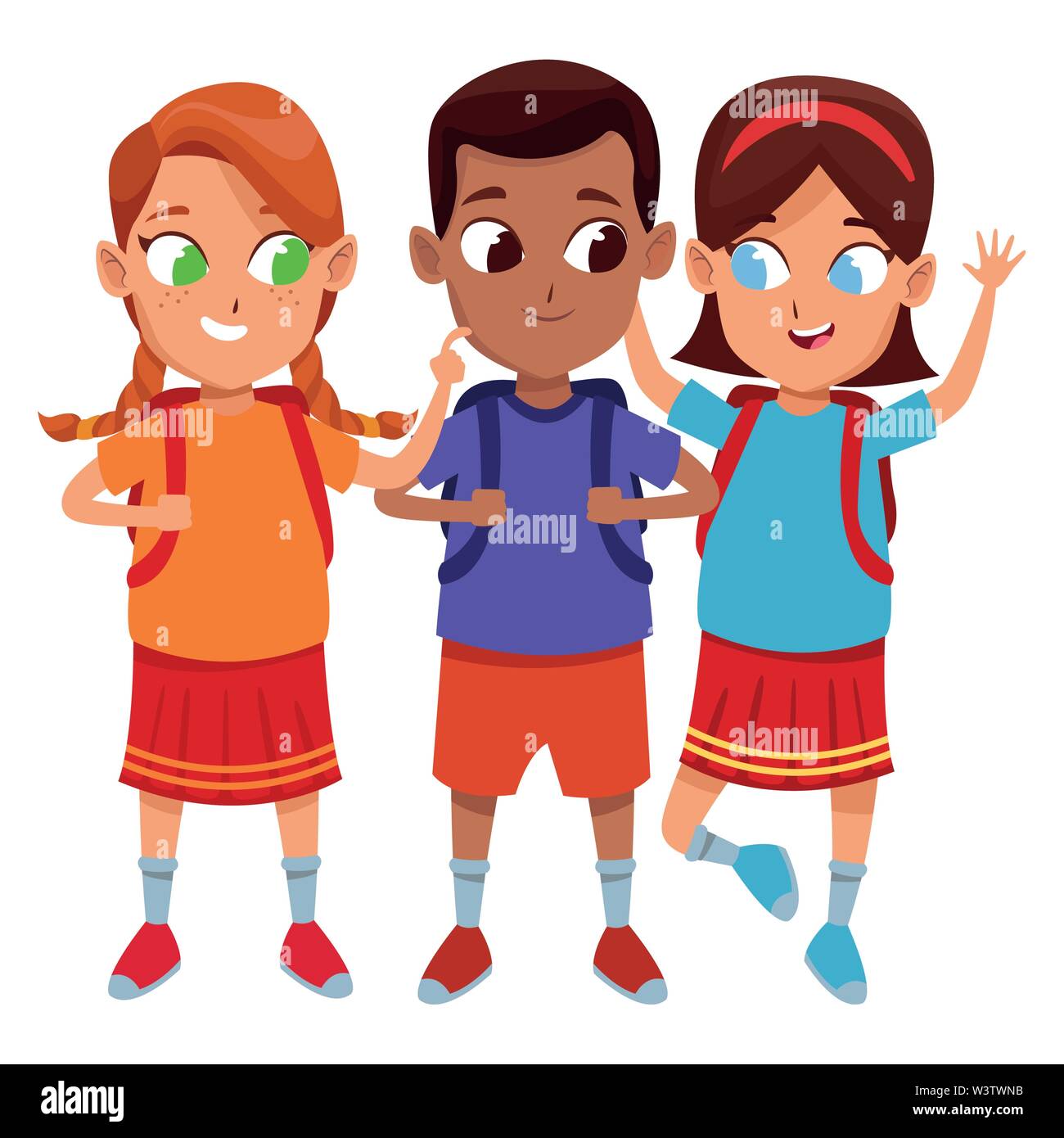 childhood cute school students cartoon Stock Vector Image & Art - Alamy