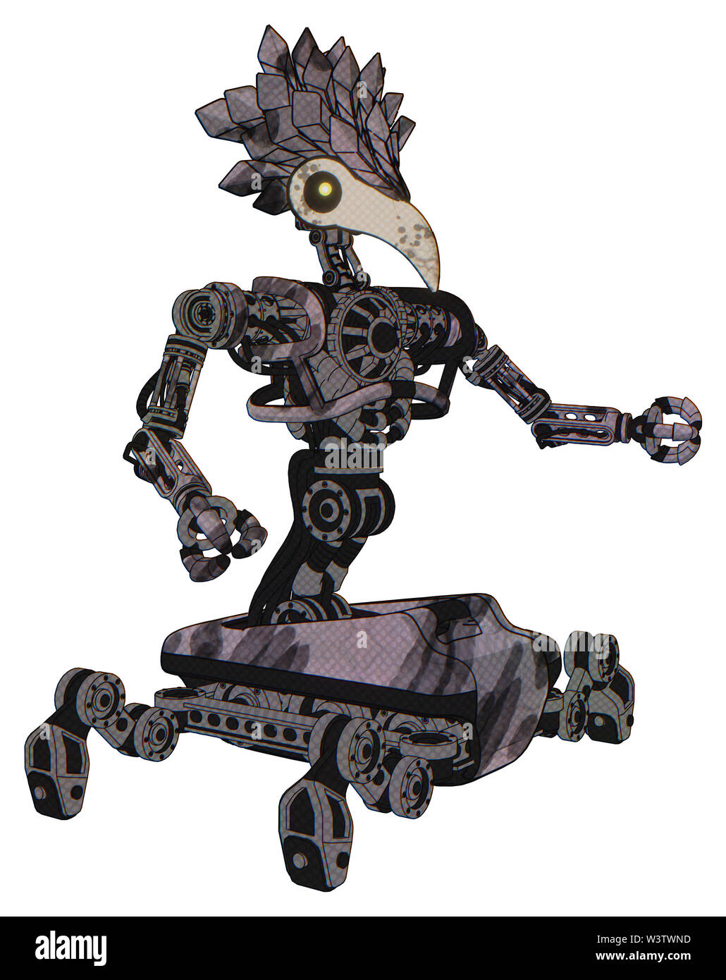 Droid containing elements: bird skull head, yellow led protruding eyes ...