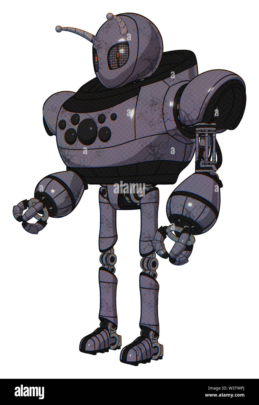 Droid containing elements: grey alien style head, metal grate eyes, bug ...