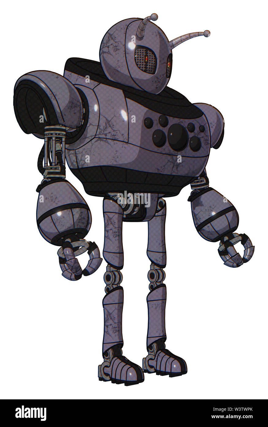 Droid containing elements: grey alien style head, metal grate eyes, bug ...