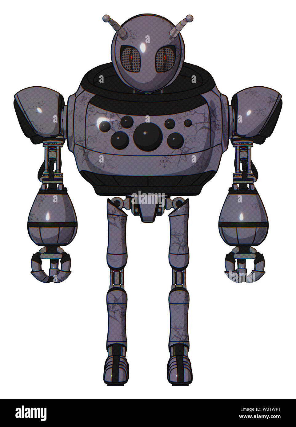 Droid containing elements: grey alien style head, metal grate eyes, bug ...
