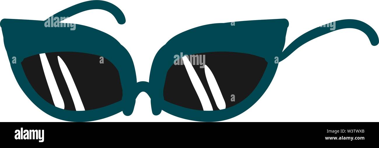 Blue sunglasses, illustration, vector on white background Stock Vector ...