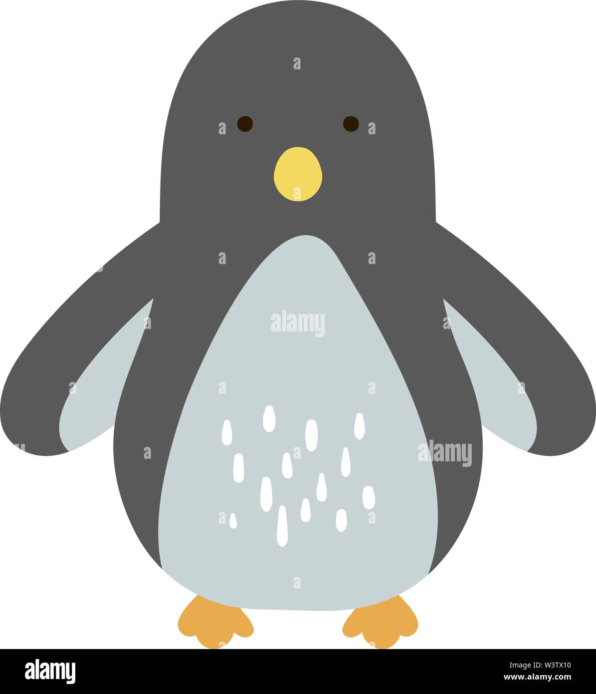 Cute blue penguin, illustration, vector on white background Stock ...