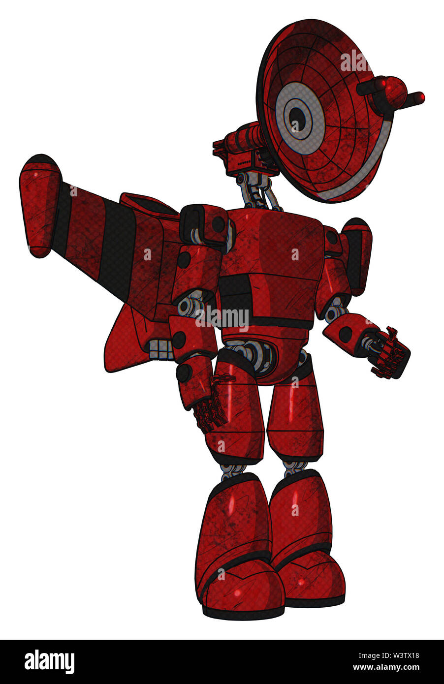 Cyborg containing elements: dual retro camera head, satellite dish head ...