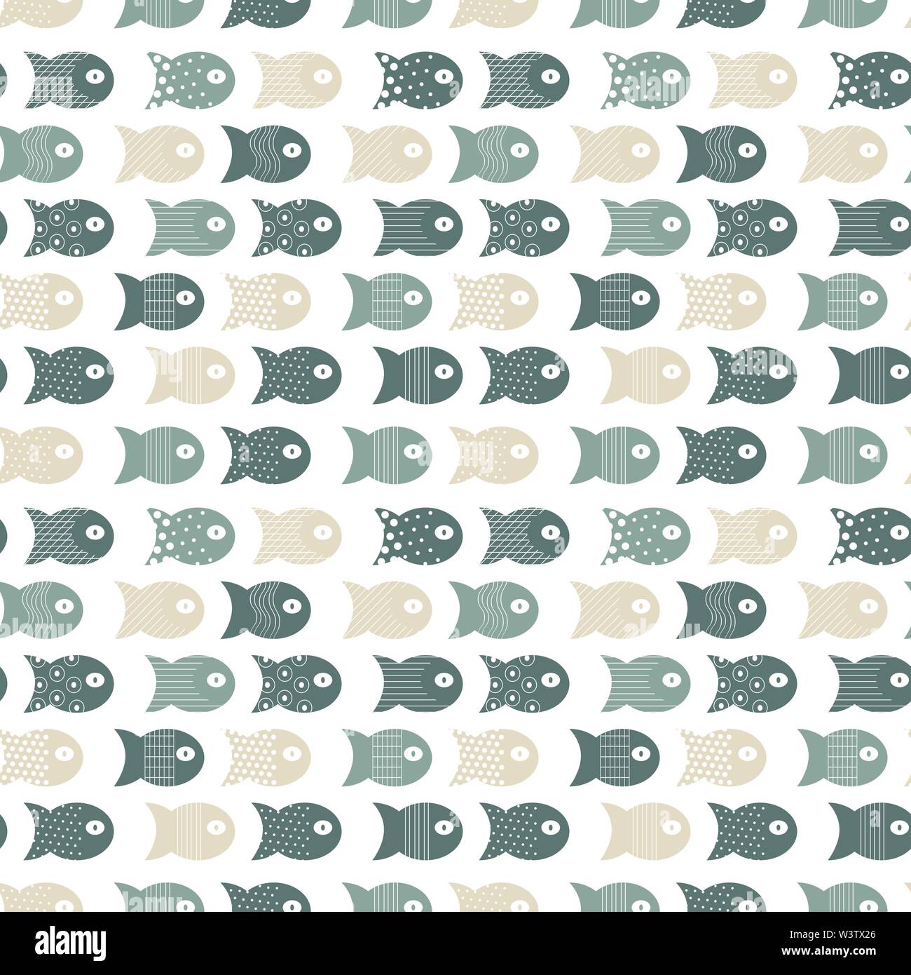 Fish seamless pattern for fabric textile design, pillows, wallpapers ...