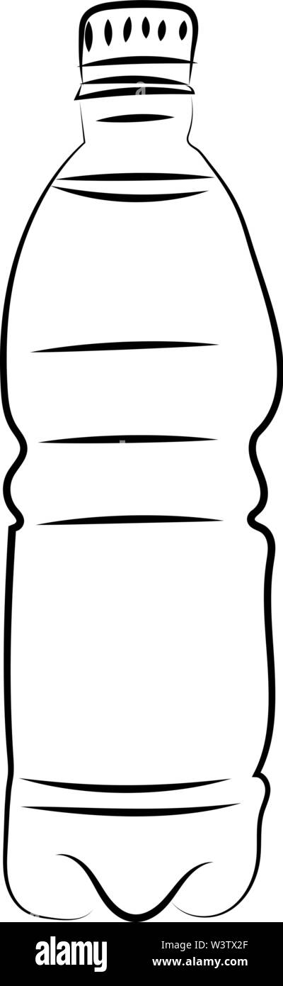 Water bottle sketch, illustration, vector on white background Stock ...