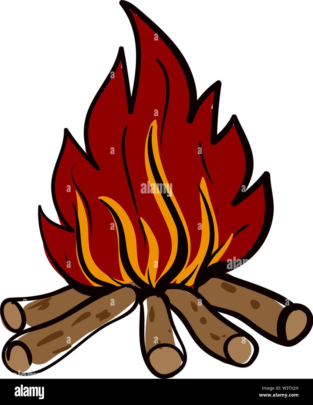 Campfire vector vector vectors hi-res stock photography and images - Alamy