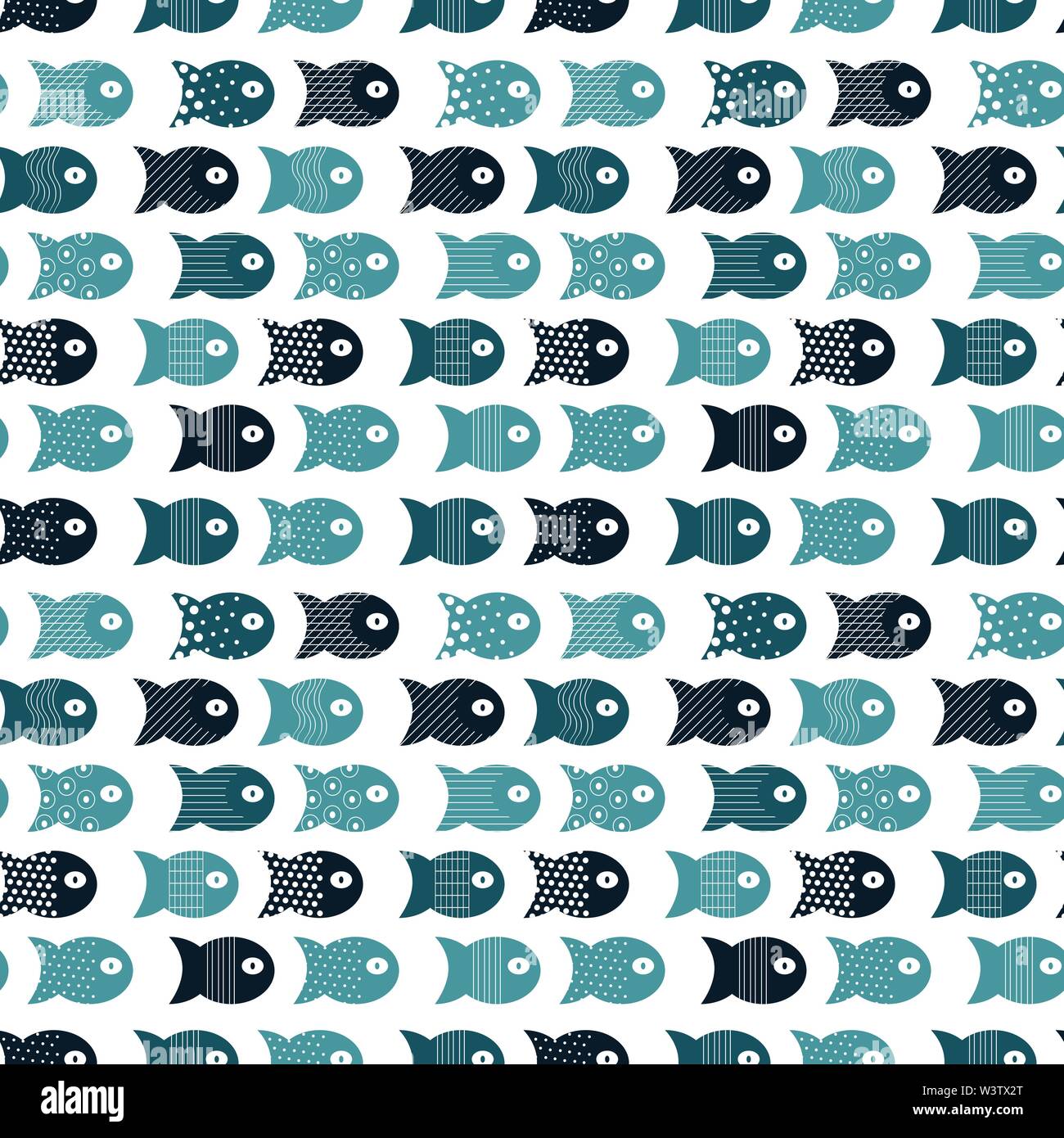 Fish seamless pattern for fabric textile design, pillows, wallpapers ...