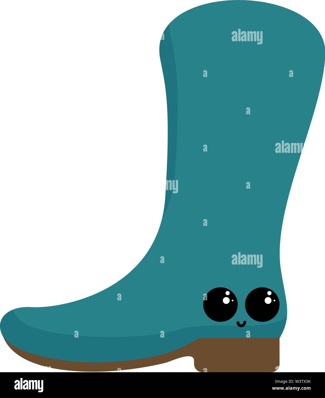 Cute blue boot, illustration, vector on white background Stock Vector ...