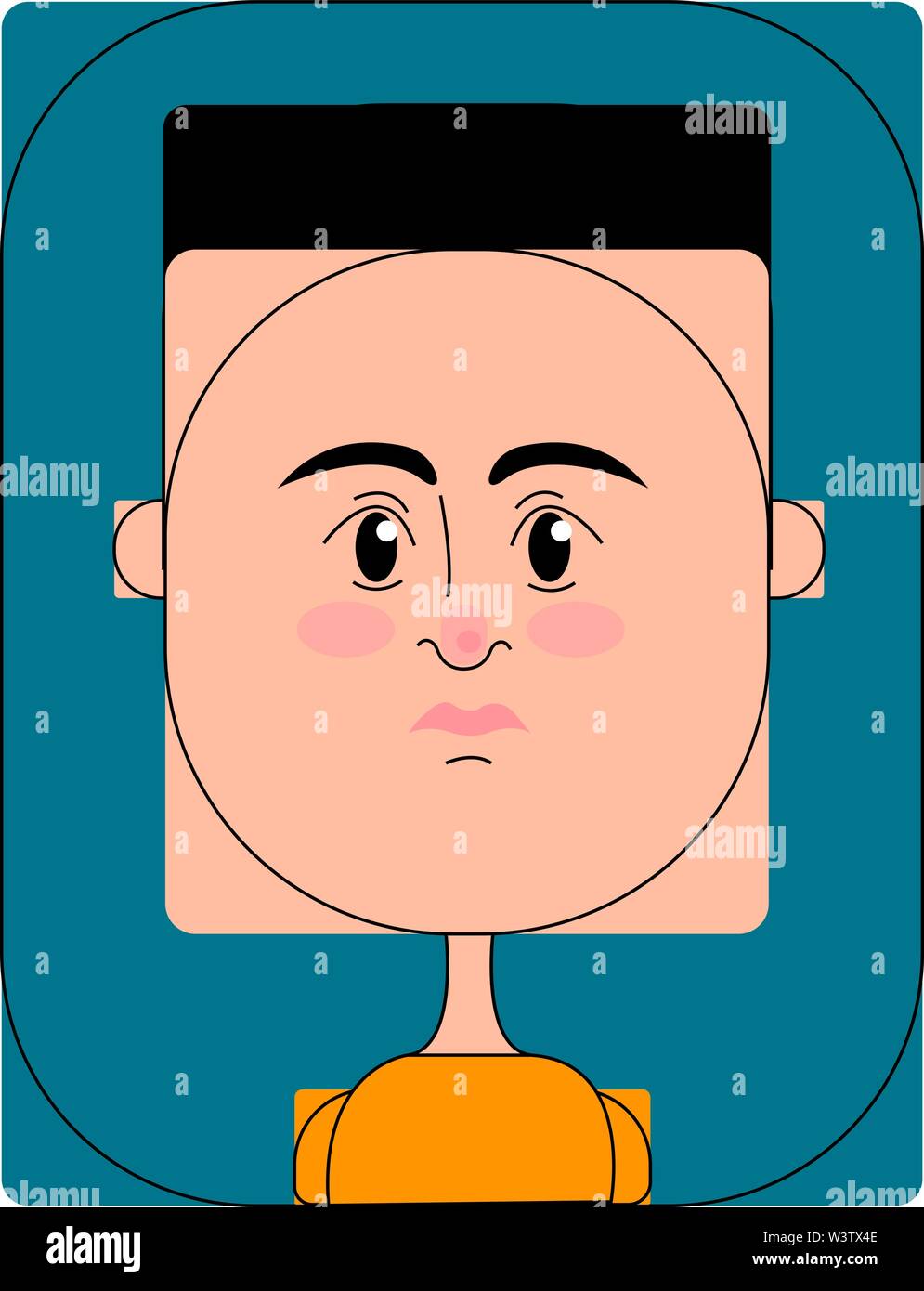 Big head boy, illustration, vector on white background Stock Vector ...