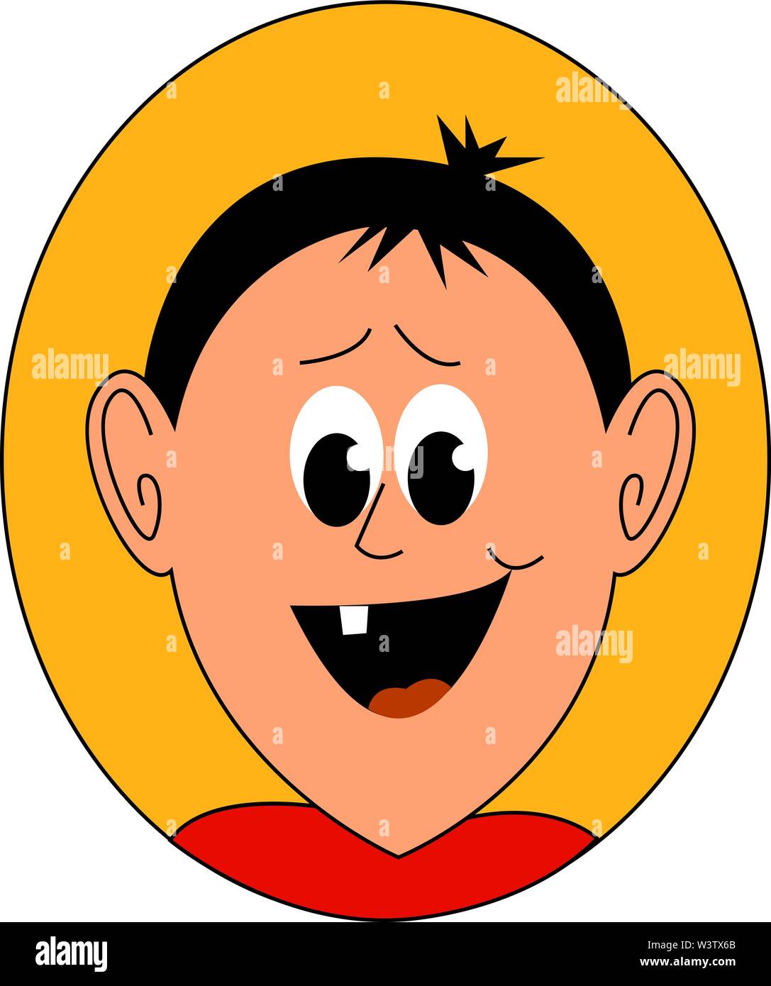 Boy with broken tooth, illustration, vector on white background Stock ...