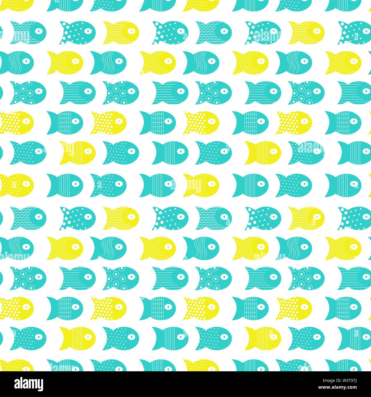 Fish seamless pattern for fabric textile design, pillows, wallpapers ...