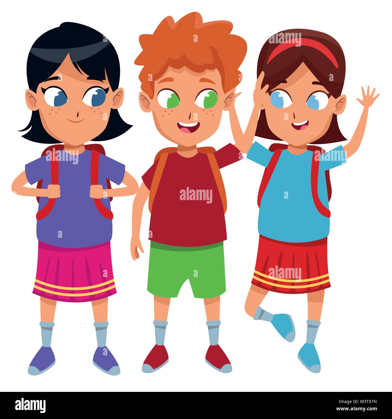 childhood cute school students cartoon Stock Vector Image & Art - Alamy