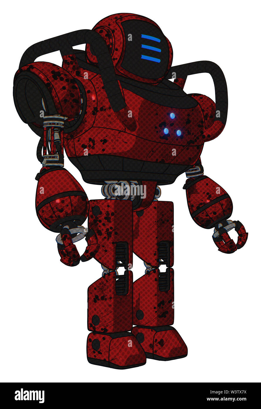 Android containing elements: digital display head, three horizontal ...