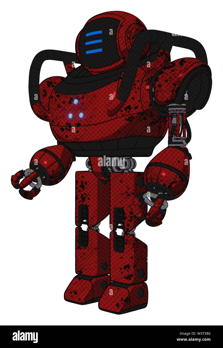 Android containing elements: digital display head, three horizontal ...