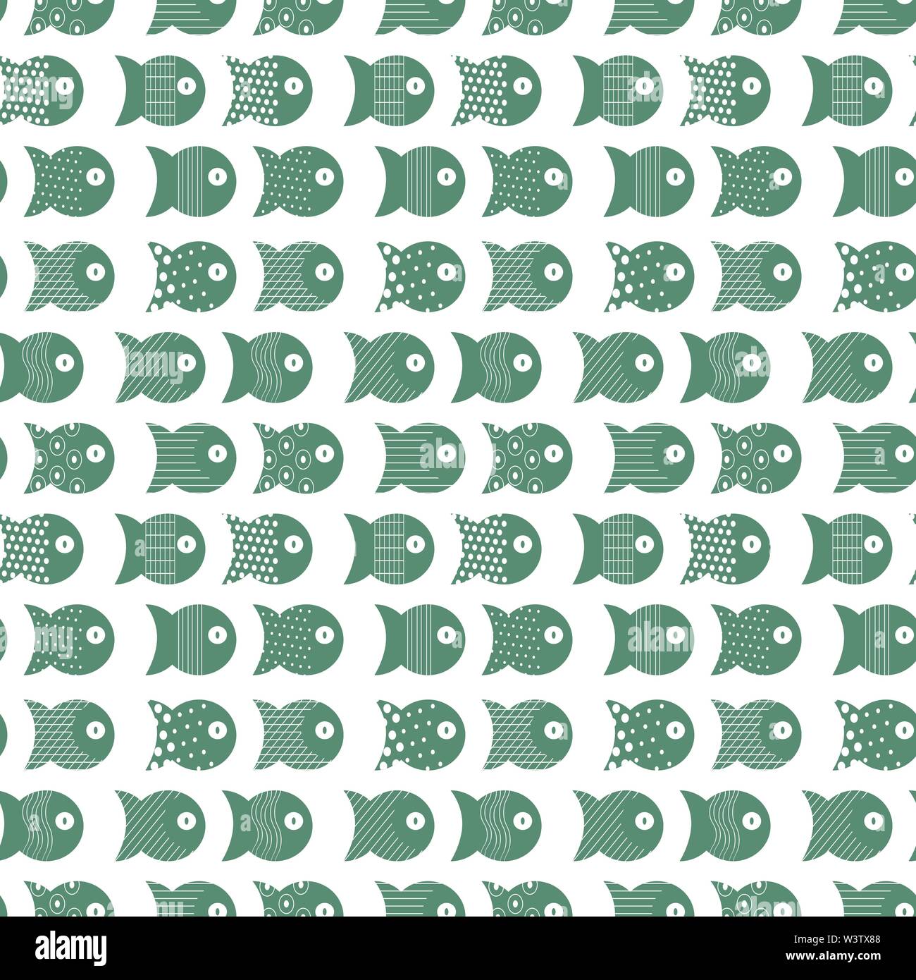 Fish seamless pattern for fabric textile design, pillows, wallpapers ...