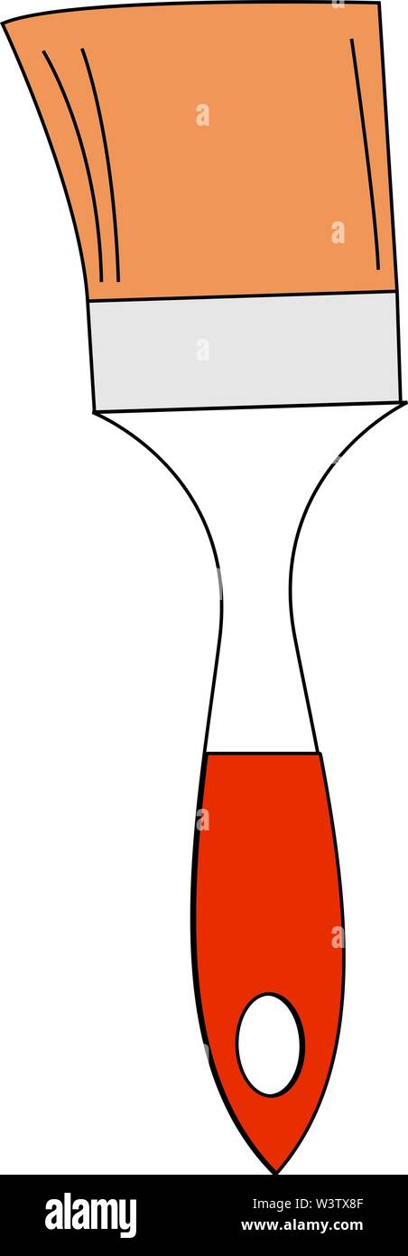 Red paint brush, illustration, vector on white background Stock Vector ...