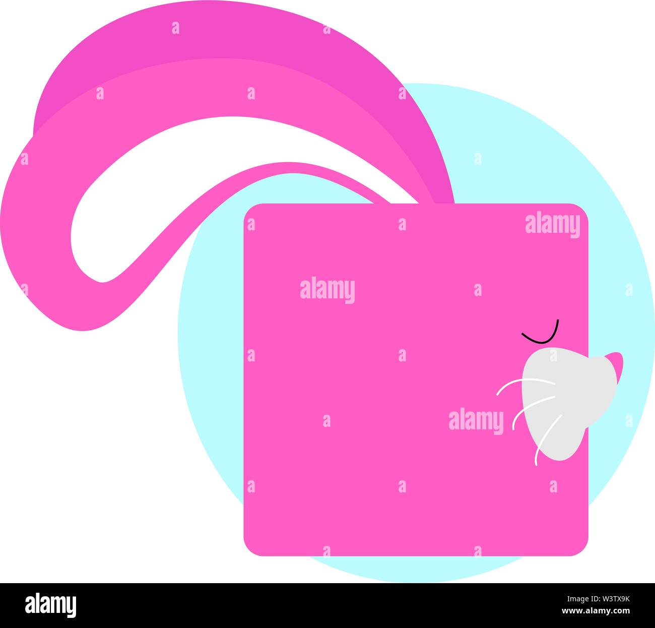 Pink bunny, illustration, vector on white background Stock Vector Image ...