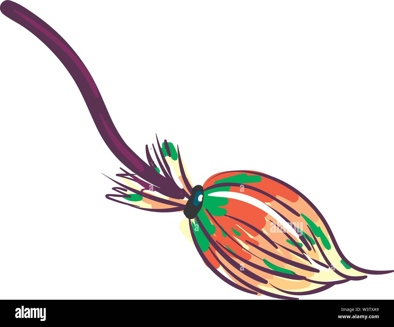 Colorful broom, illustration, vector on white background Stock Vector ...