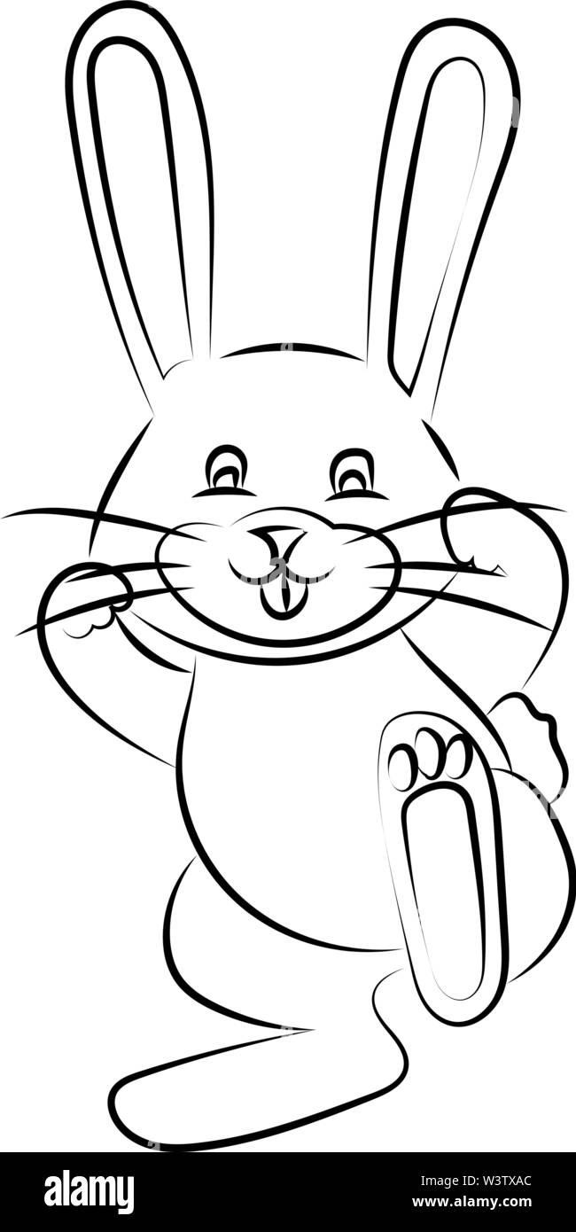 Hand drawing happy animal Black and White Stock Photos & Images - Alamy