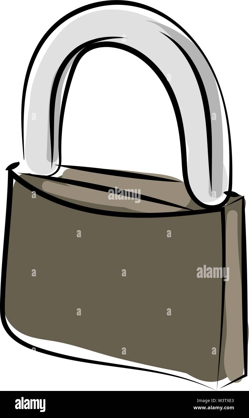 Grey lock, illustration, vector on white background Stock Vector Image ...